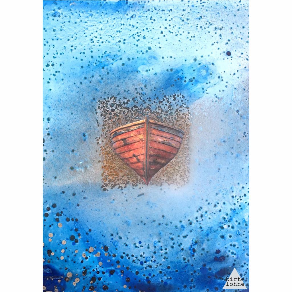 Kunstkort A5 dbl. "morgendis" - Birte Lohne