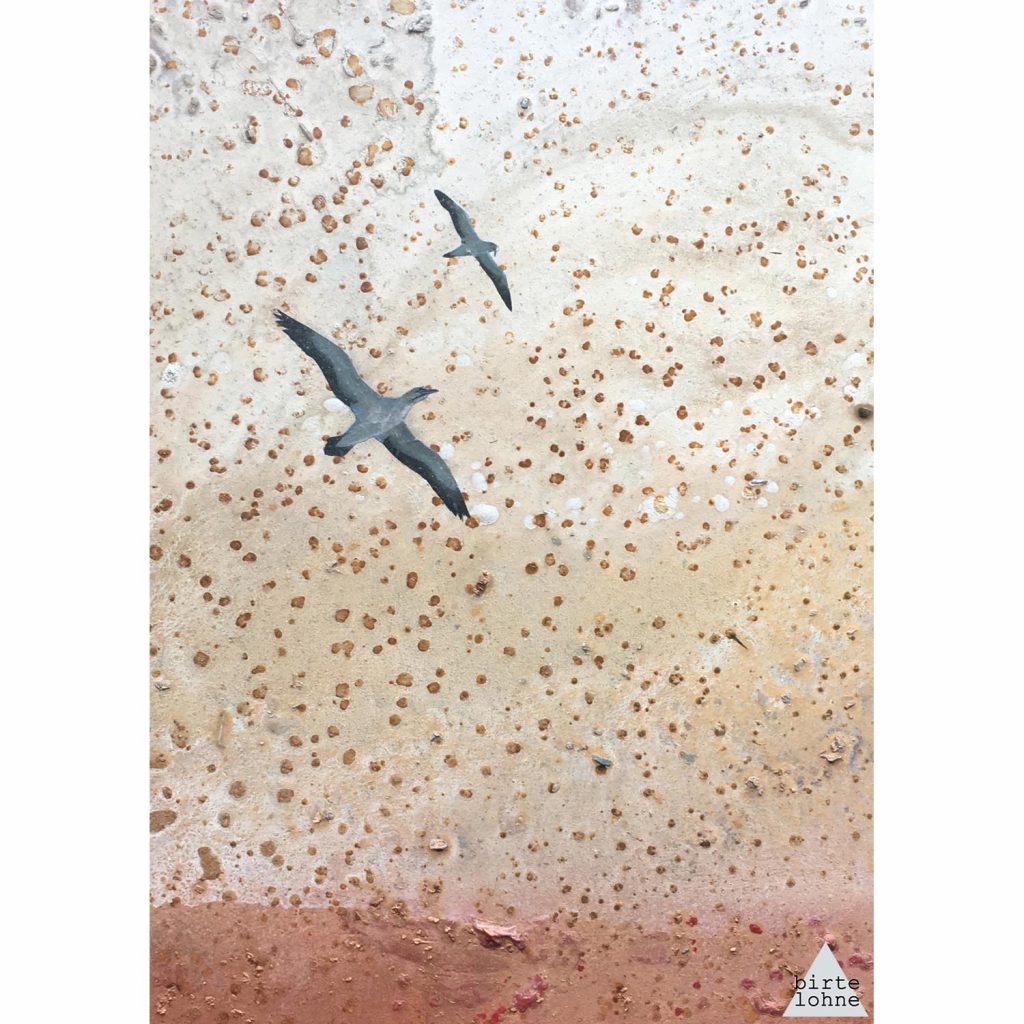 Kunstkort A5 dbl. "solskinn, frihet" - Birte Lohne