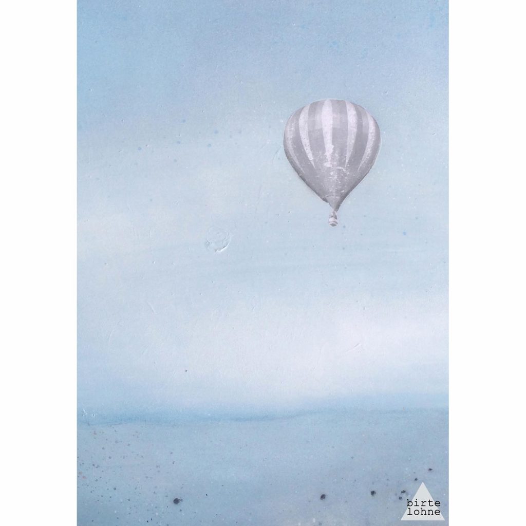 Kunstkort A5 dbl. "tankeflukt" - Birte Lohne